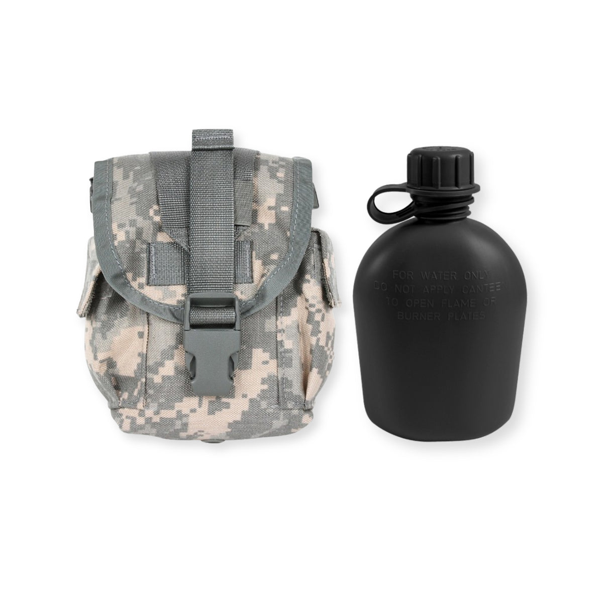GI 1 Qt. Rugged Plastic Canteen, Black, US Made & Canteen Cover, 1 Qt ...